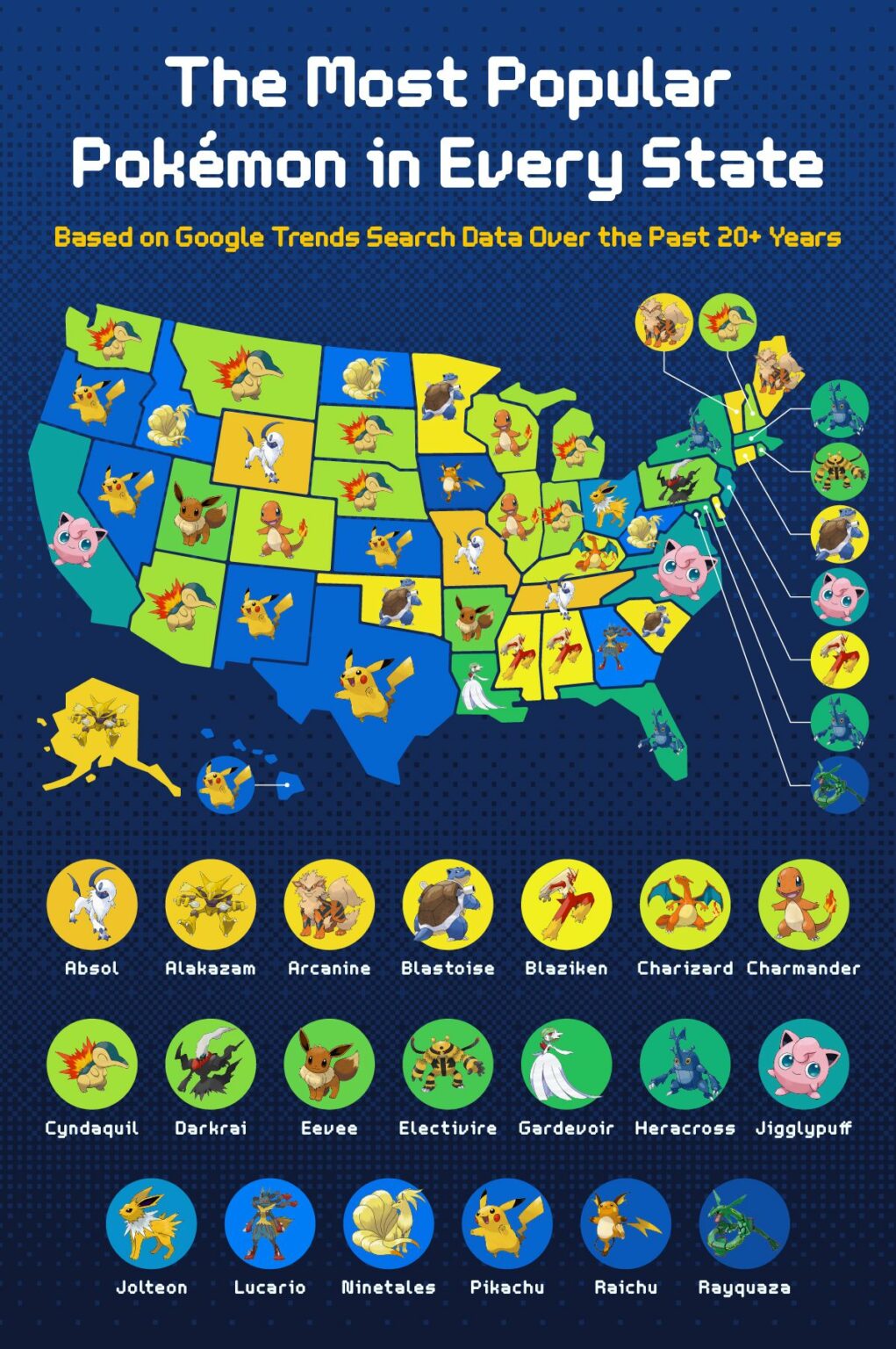 The Most Popular Pokémon In Each State - MRO Electric Blog